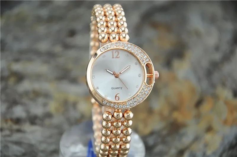 Luxury Brand Lady Dress Watches Steel Quartz Watch Diamonds Gold ...
