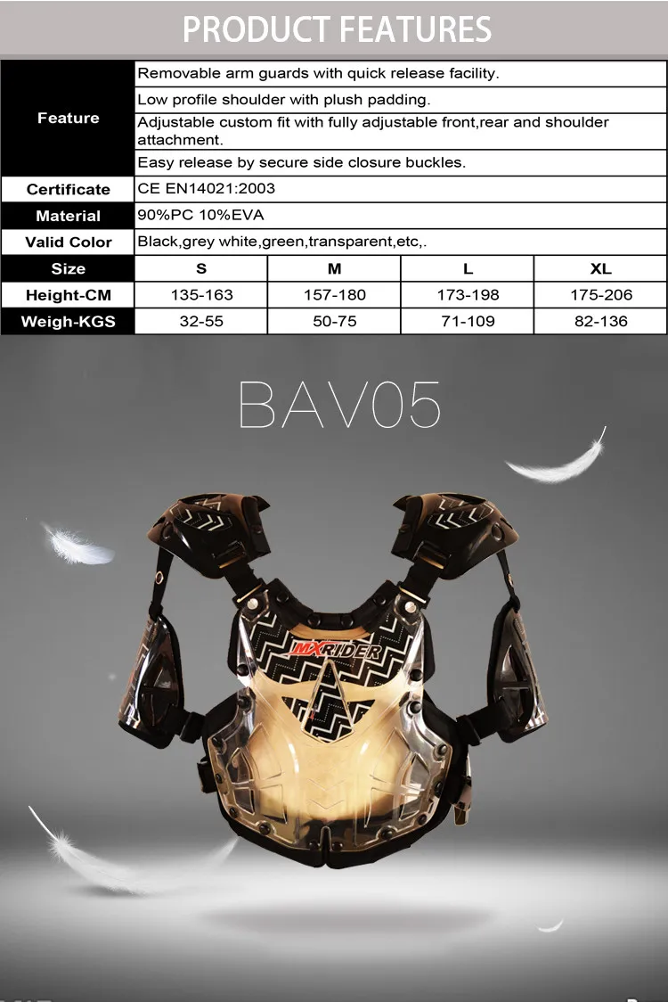 Ce Approved Motorcycle Motocross Transparent Children Adult Back Chest ...