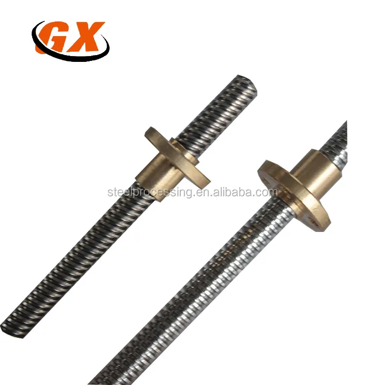 8mm 10mm Lead Screw With Trapezoidal Thread And Brass Nut For Cnc ...