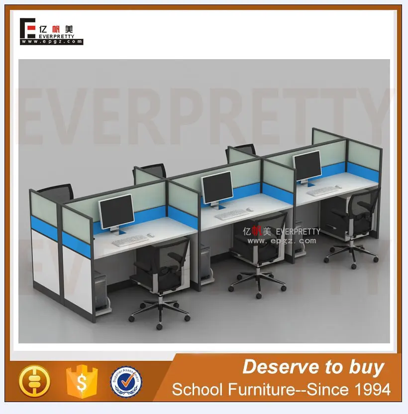 High-end Office Laptop Table 4 Person Computer Workstation - Buy Office ...