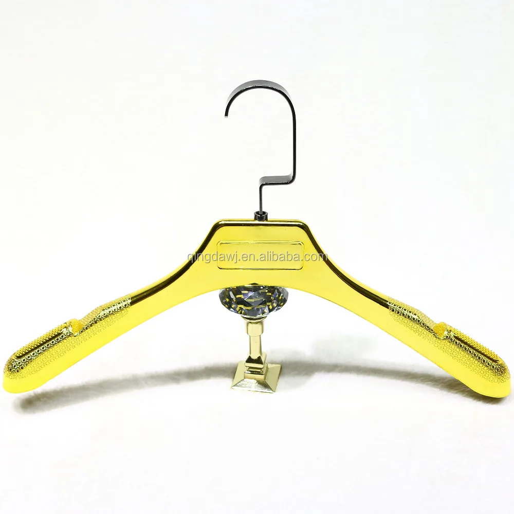 Gold Yellow Plastic Hanger Electroplating Clothes Hanger - Buy Plastic ...