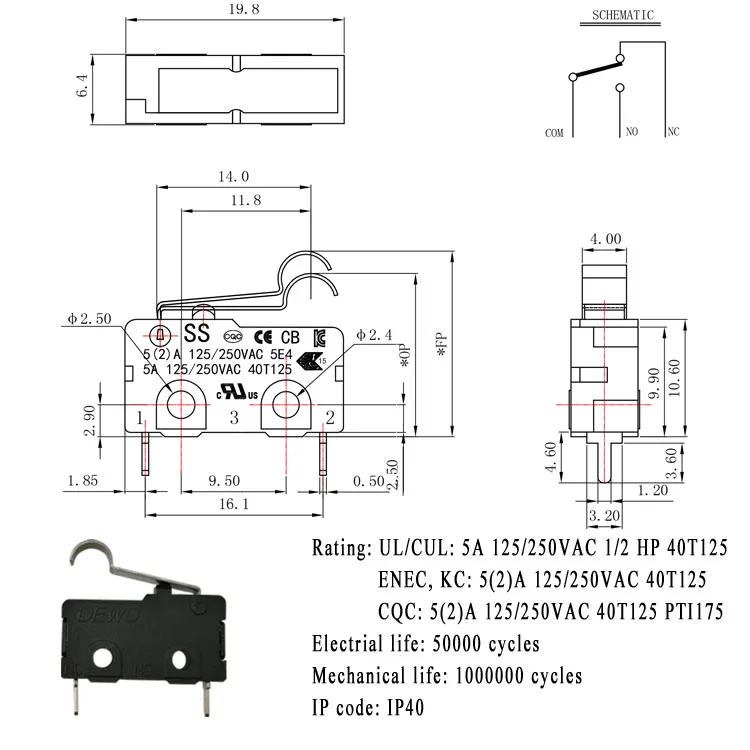 Wholesale Latching Snap Action Spst-nc Normally Close 120v Micro Switch ...