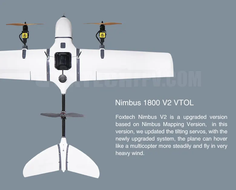 Foxtech Nimbus V2 Vtol Long Range Uav Vtol Fixed Wing Uav For Mapping ...