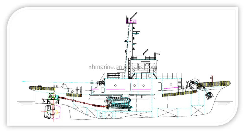 Marine Boat Propulsion System - Rudder Propeller Deck Installation