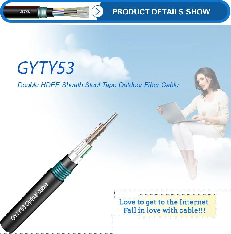 Outdoor Fiber Optic Cables - GYTY53 with Double HDPE Sheath