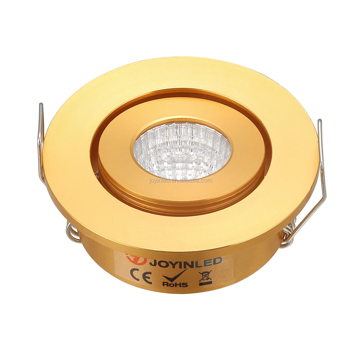 12V LED Recessed Downlight, 3W Slim Gold Aluminum Body, Adjustable ...