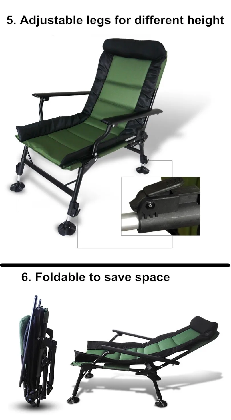 Recliner Fishing Chair - Padded Folding Chair with Alu Frame