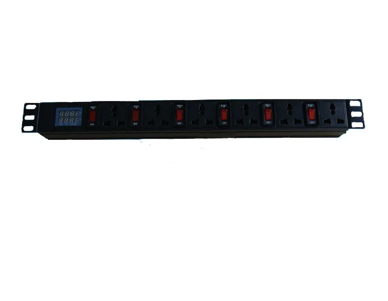 Universal Type Pdu,1u,6 Ways Socket With Switch,Voltage And Current ...