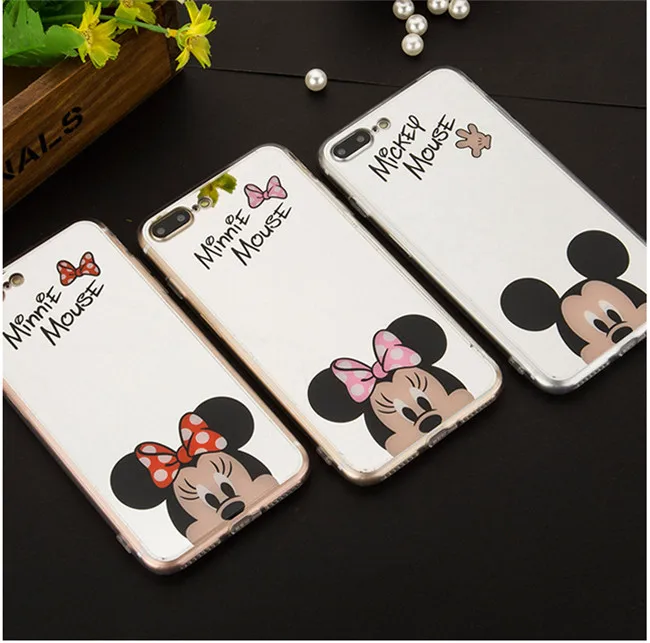 Cute Cartoon Minnie Mouse Cases Custom Design Mirror Cover For Iphone 7 ...