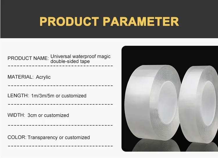 Waterproof Reusable And Removable Double Side Nano Suction Transparent Wall Stick Gel Double ...