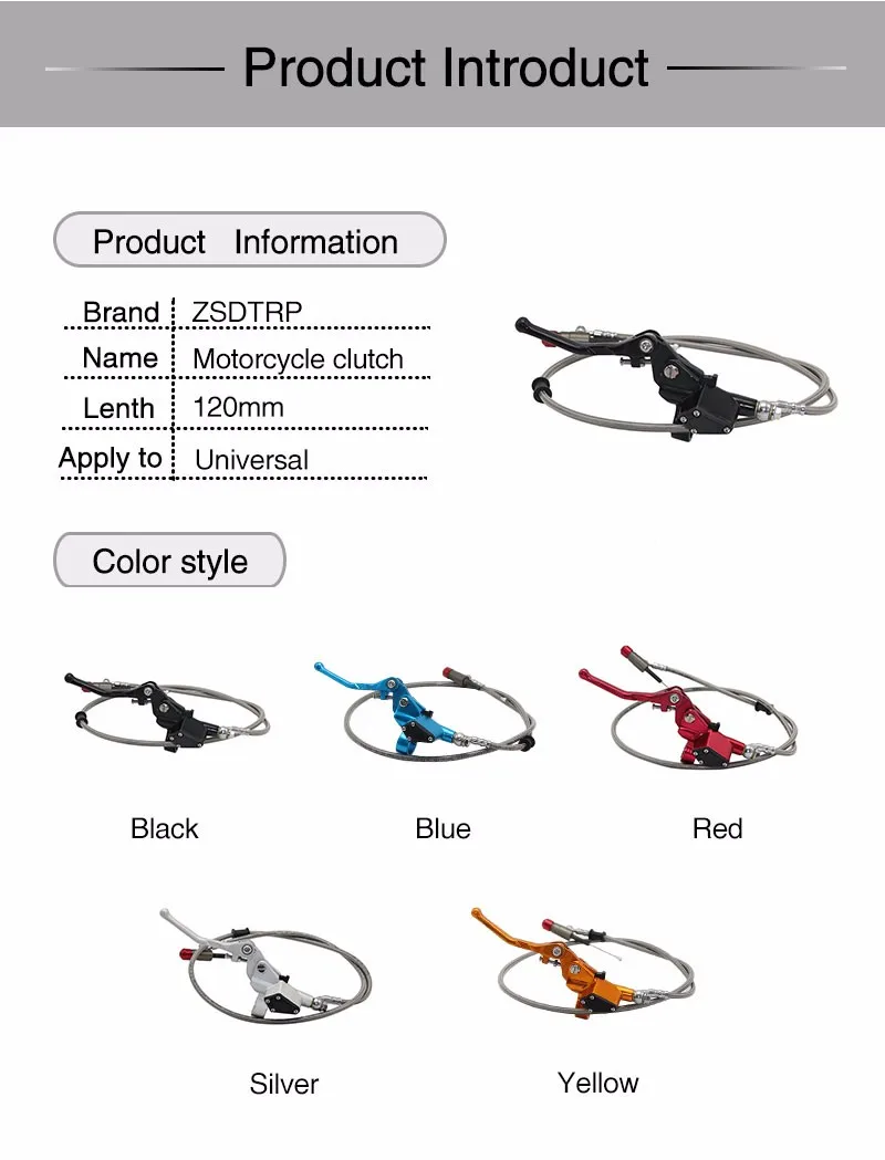 Universal Motorcycle 1200mm Hydraulic Clutch Lever Master Cylinder ...