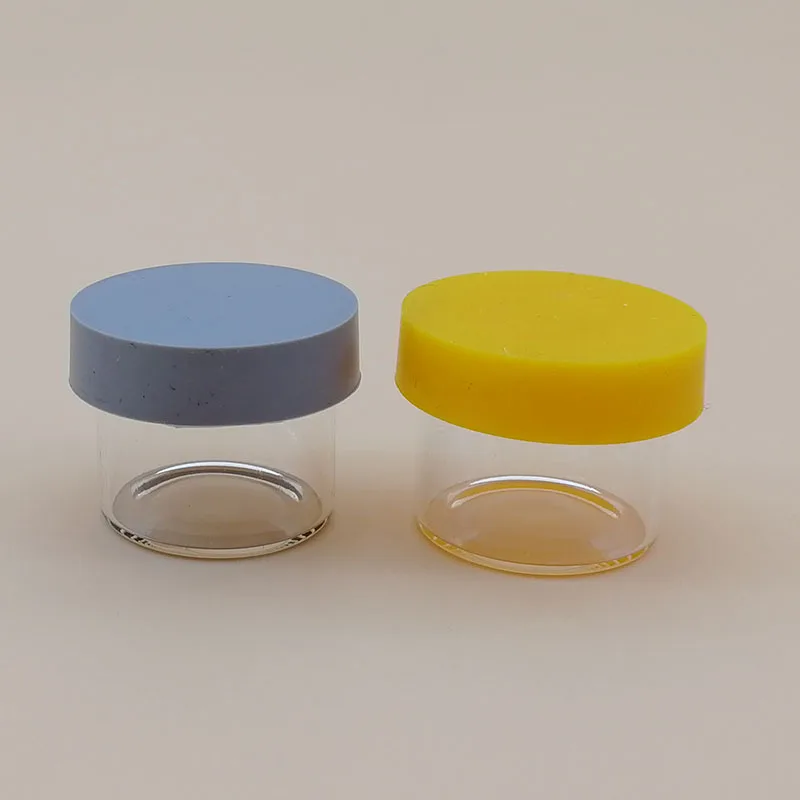 5ml 6ml 10ml Small Glass Jar Empty Mini Bottle With Silicone Lid ...