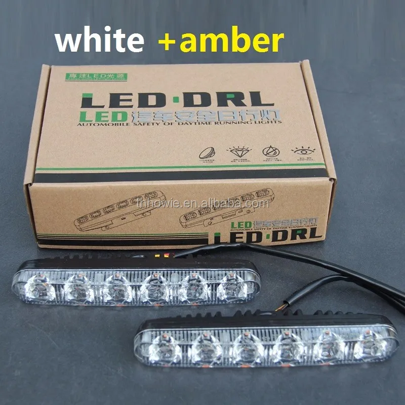 DRL Universal 18W 6SMD Car Led Daytime Running Light Dual Color White ...