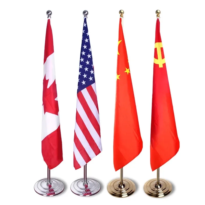 High Quality Office Retractable Flag Poles 2m 2.6m 3m Height With Base ...