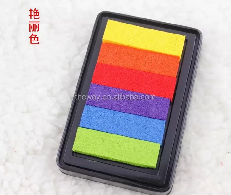 6 Colors In One Large Rainbow Stamp Ink Pad --9.5 X 6.3cm - Buy Ink Pad ...