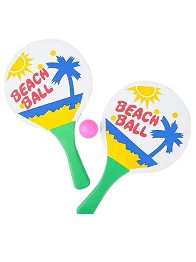 Two Paddle Set Beach Racket Wooden Sports - Buy Beach Racket,Racket ...