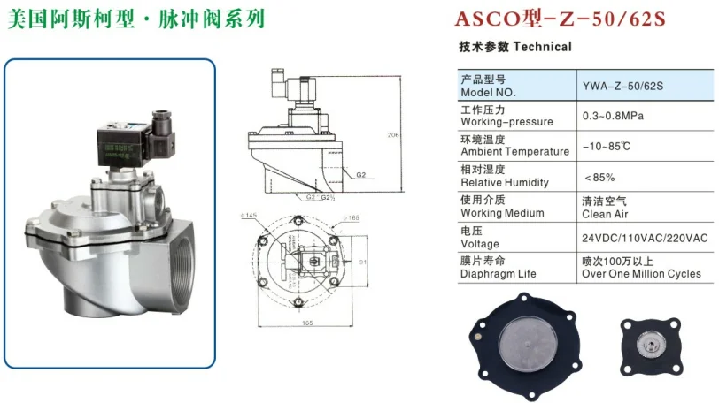 Diaphragm Valve Asco Pulse Jet Valve Membrane Kit - Buy Diaphragm Valve ...