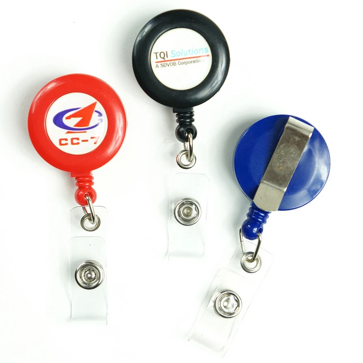 Customized Metal Retractable Badge Reel/carabiner Id Card Retractable ...