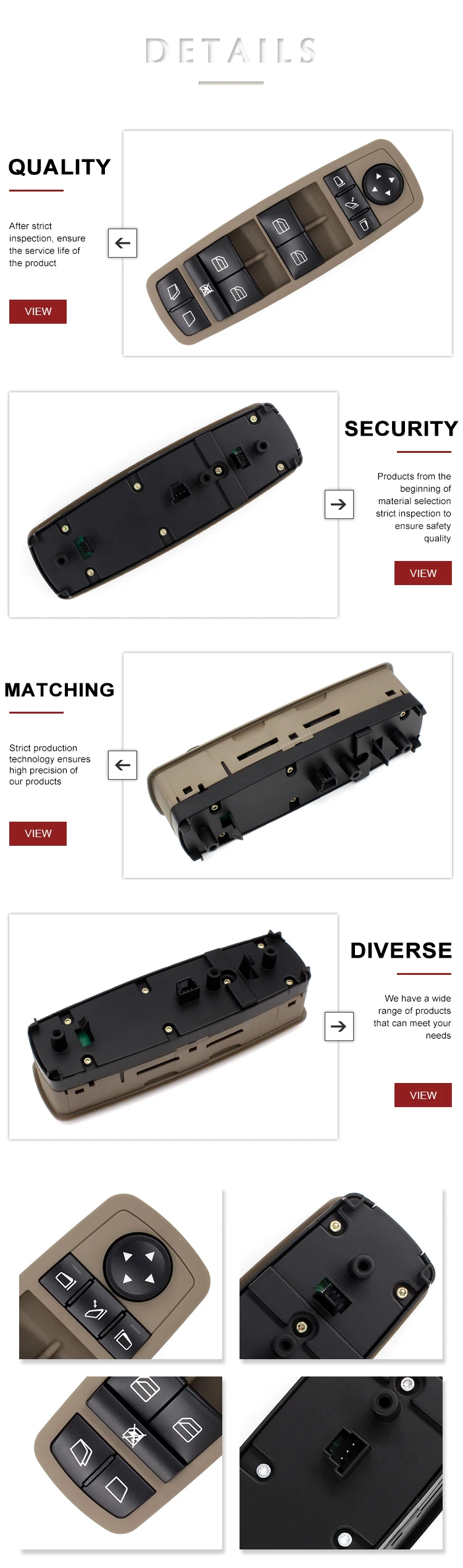 2518300390 Profession Master Auto Switches For Mercedes X164 W251 V251 ...