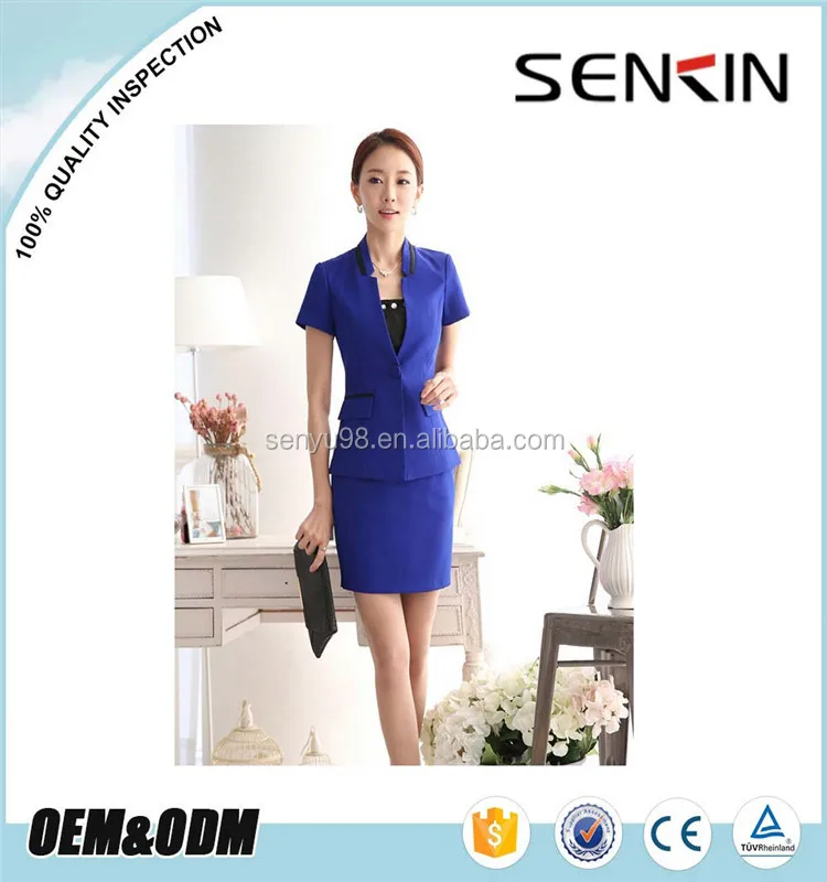 Women Sample Formal Office Uniforms Design For Ladies Plus Size Short ...
