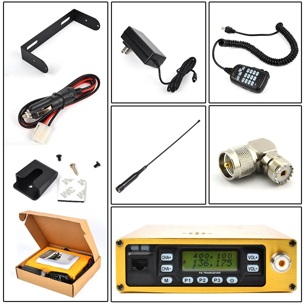 Hys-transmisor De Radio De 2 Vías Para Coche,Banda Dual Dorada,136 ...