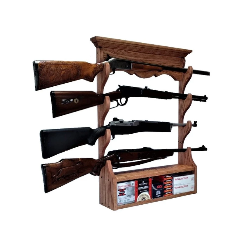 Wall-mounted Wooden Gun Rack High Quality Custom Wood Wall Mount Gun ...