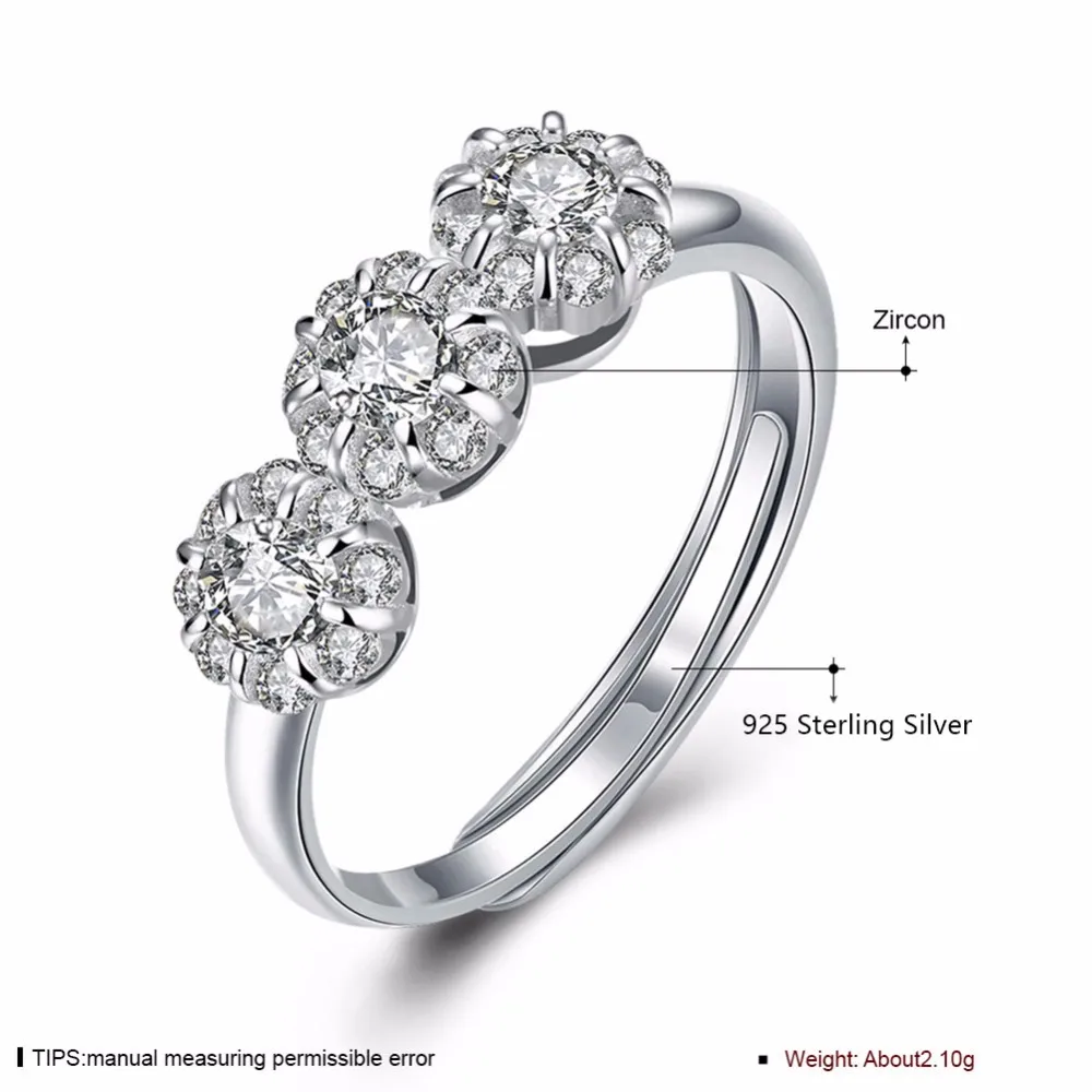 Wholesale 925 China CZ Ring - Three Stones Silver Jewelry