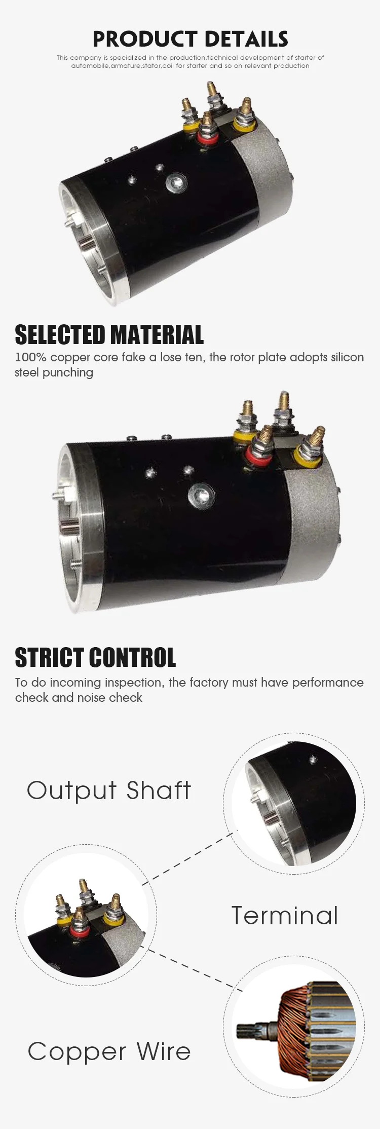 24v2.2kw Oil Electric Pump Notch Shaft DC Motor Bi-Directional Rotation