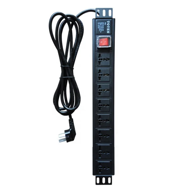 US Type Pdu Socket Aluminum Shell 1U 19'' Rackmount 8 Ways PDU| Alibaba.com