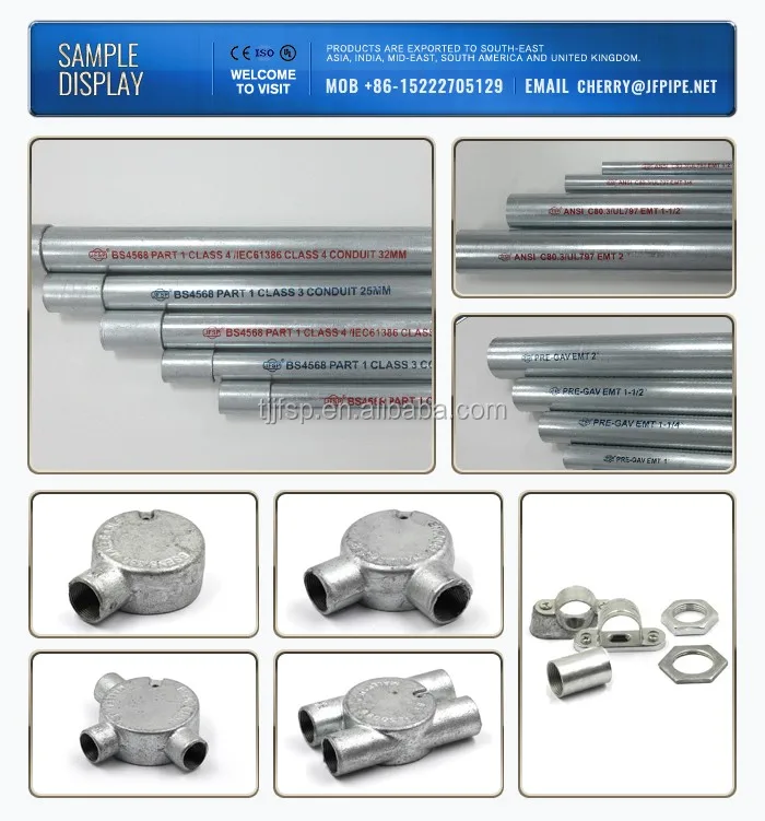 Bs 4568 Hdg Electrical Gi Cable Conduit With Metric Thread Steel ...