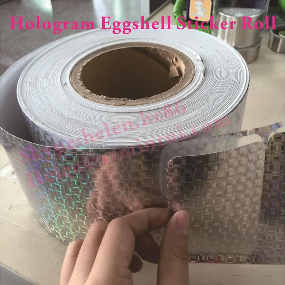 Custom 9x6cm Size Plain Hologram Eggshell Sticker For Graffiti Arts ...
