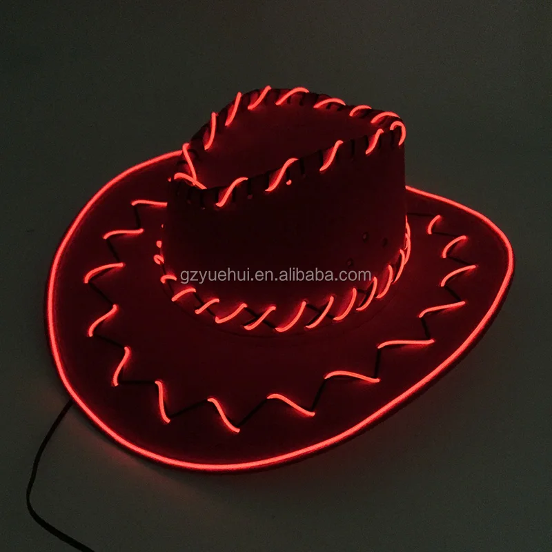 New Design Fashion Cowboy Glowing Hat Flashing Party Hat Props Neon ...