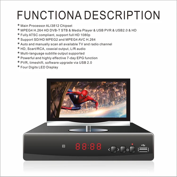 Hd Isdb-t Free To Air 1080p Set-top Box Mpeg4 Dvb-t2 - Buy Isdb-t To ...
