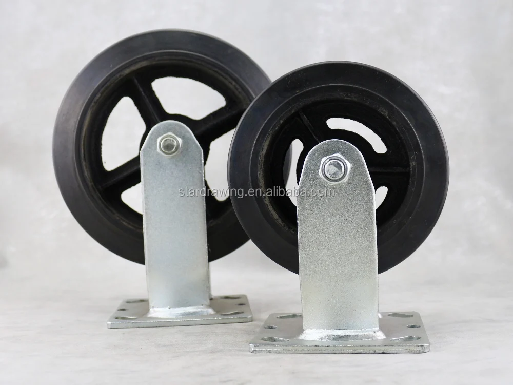 Ss 8 Inch Rigid Rubber Caster Wheel - Buy Rubber Wheel rubber Caster ...