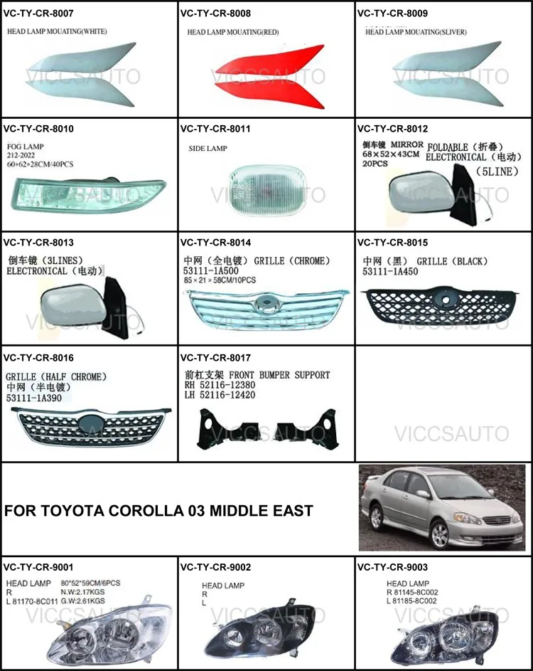 OEM 81730-20220 for Toyota Corolla 03 MIDDLE EAST Auto Car Side Lamp ...
