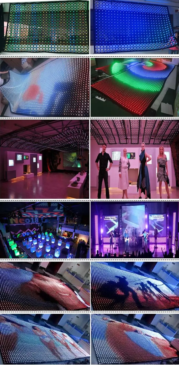 Dmx Programmable Portable Led Mesh Hollow Lighting Cloth Video Displays ...