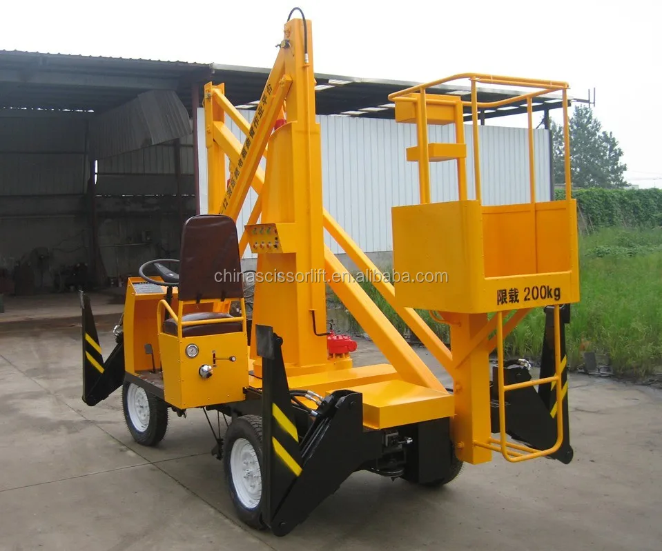 Hydraulic Trailer Boom Lift Reputably Mobile Portable Skylift 14 M ...