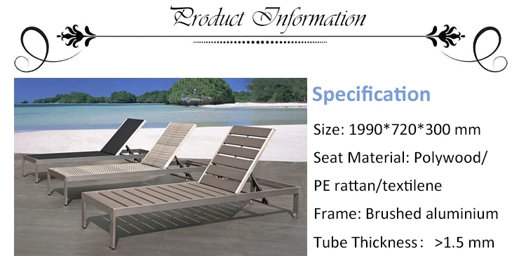 Hotel Swimming Pool Poly Wood Outdoor Furniture Lounger Chair Beach Sun ...