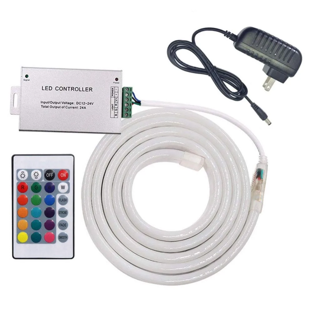 Remote Control Rgb Led Neon Rope Light Color Changing 12v 5050 Flex Led ...