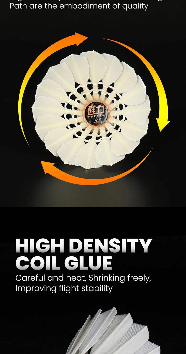 KUNLI High Quality Badminton Shuttlecock Goose Feather Shuttlecock for ...