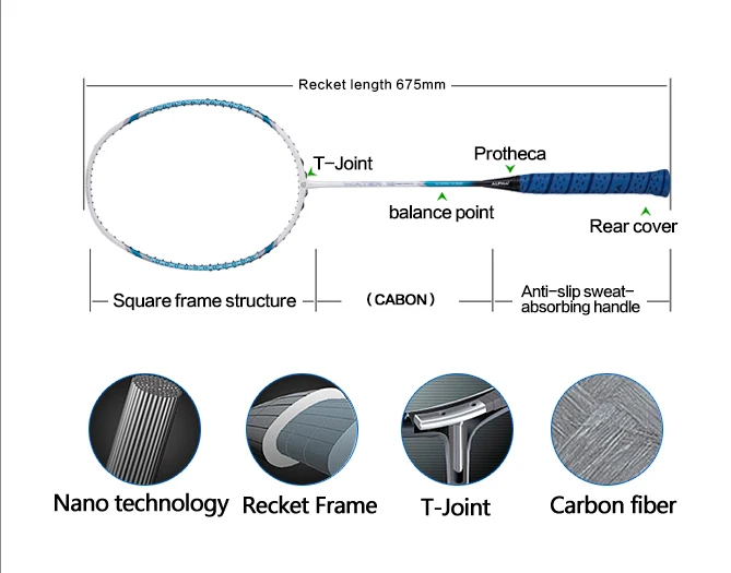 Badminton Bat Rackets for 4U 3U Full Carbon Shuttlecock Rackets