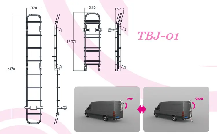 Aluminium RV Motorhome Camper Ladder - Foldable & Durable