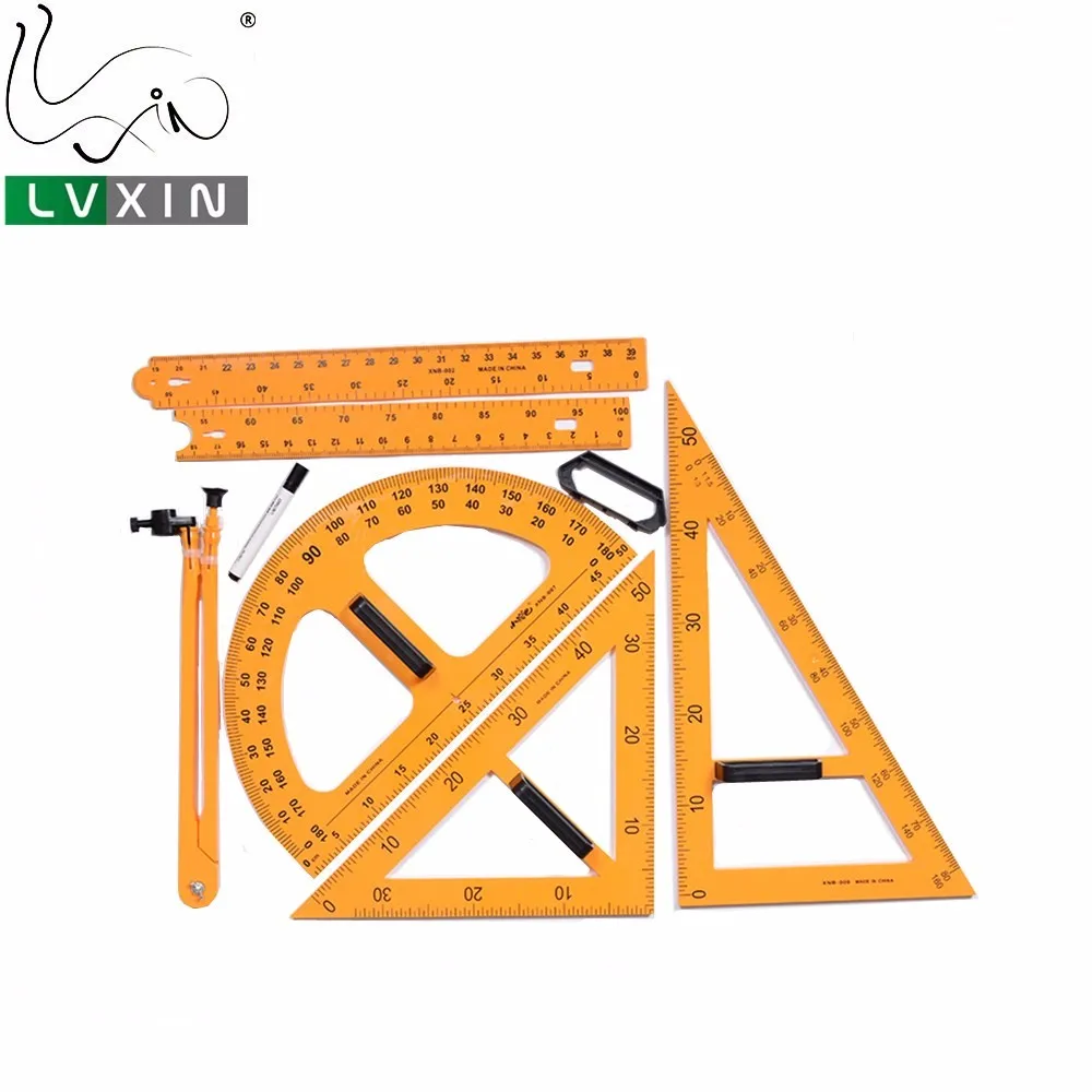 5 Pcs Divider Geometry Ruler Triangle Protractor Combination Ruler Set ...