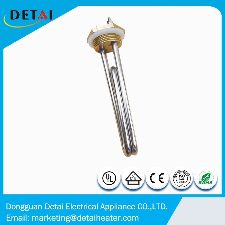 220v 1kw Immersion Heater With 1 1/4" Brass Flange Tubular Electric ...