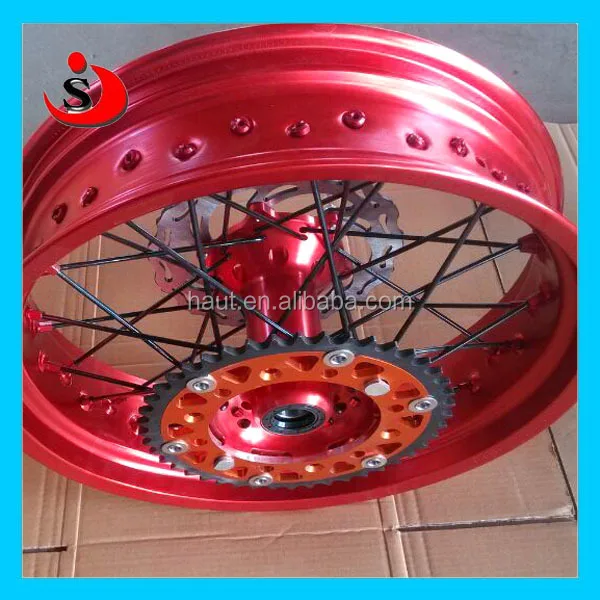 17 Inch Racing Crf250l Supermoto Motorcycle Cnc Alloy Complete Rims ...