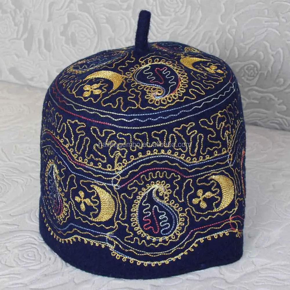 Muslim Wool Embroidered Prayer Cap - Buy Embroidery Cap,Muslim Mens ...