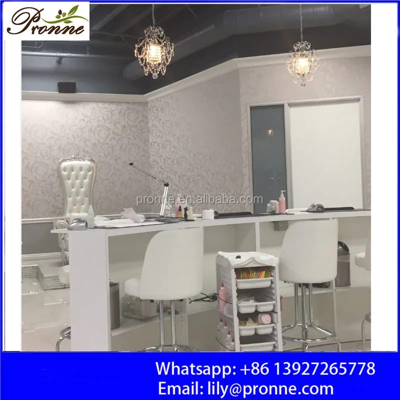 Curved Modern White Manicure Nail Bar Tables Wholesale - Buy Nail Bar ...