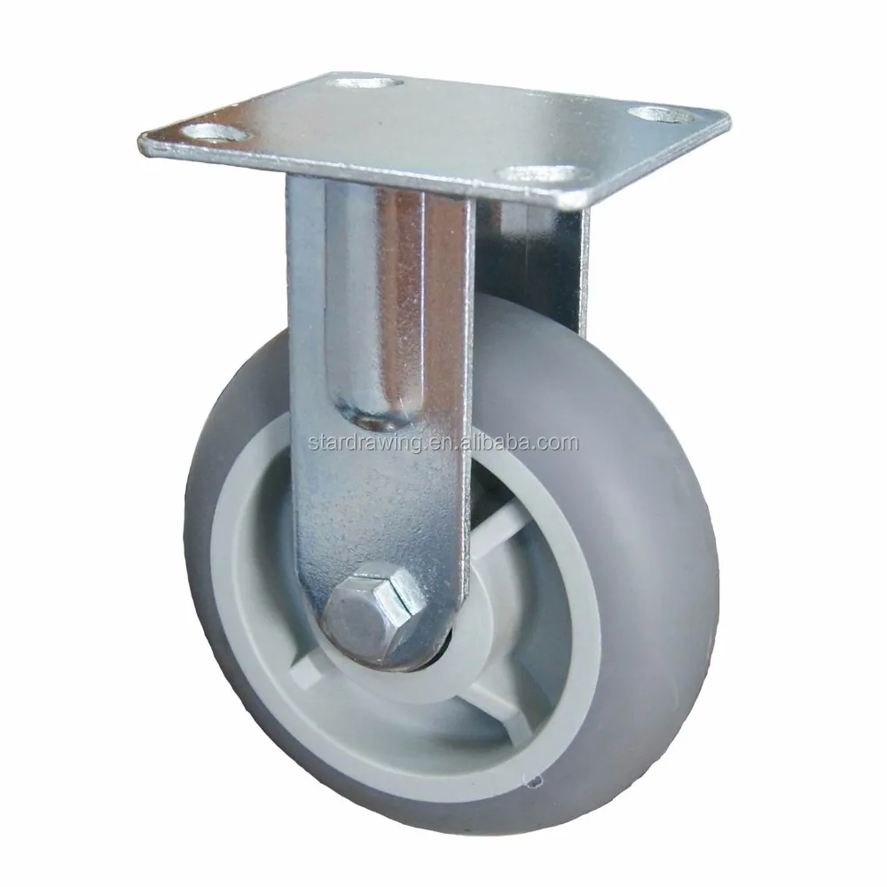 SS TPR Wheels Caster Heavy Duty with Brake 4 5 6 8 Inch Grey