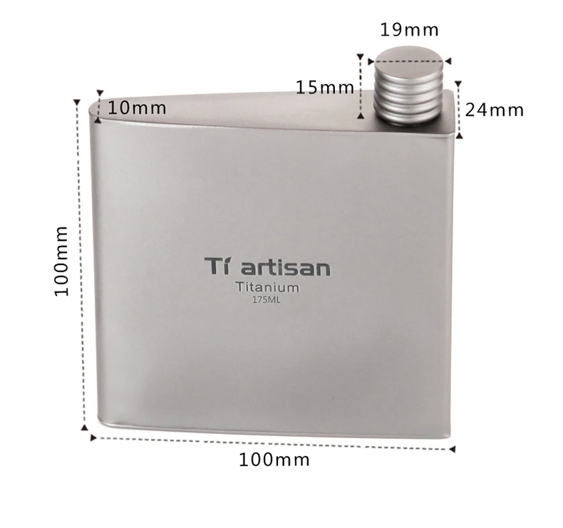 Pure Titanium Hip Flask Ultralight Eco-friendly 175ml Wine Pot In ...