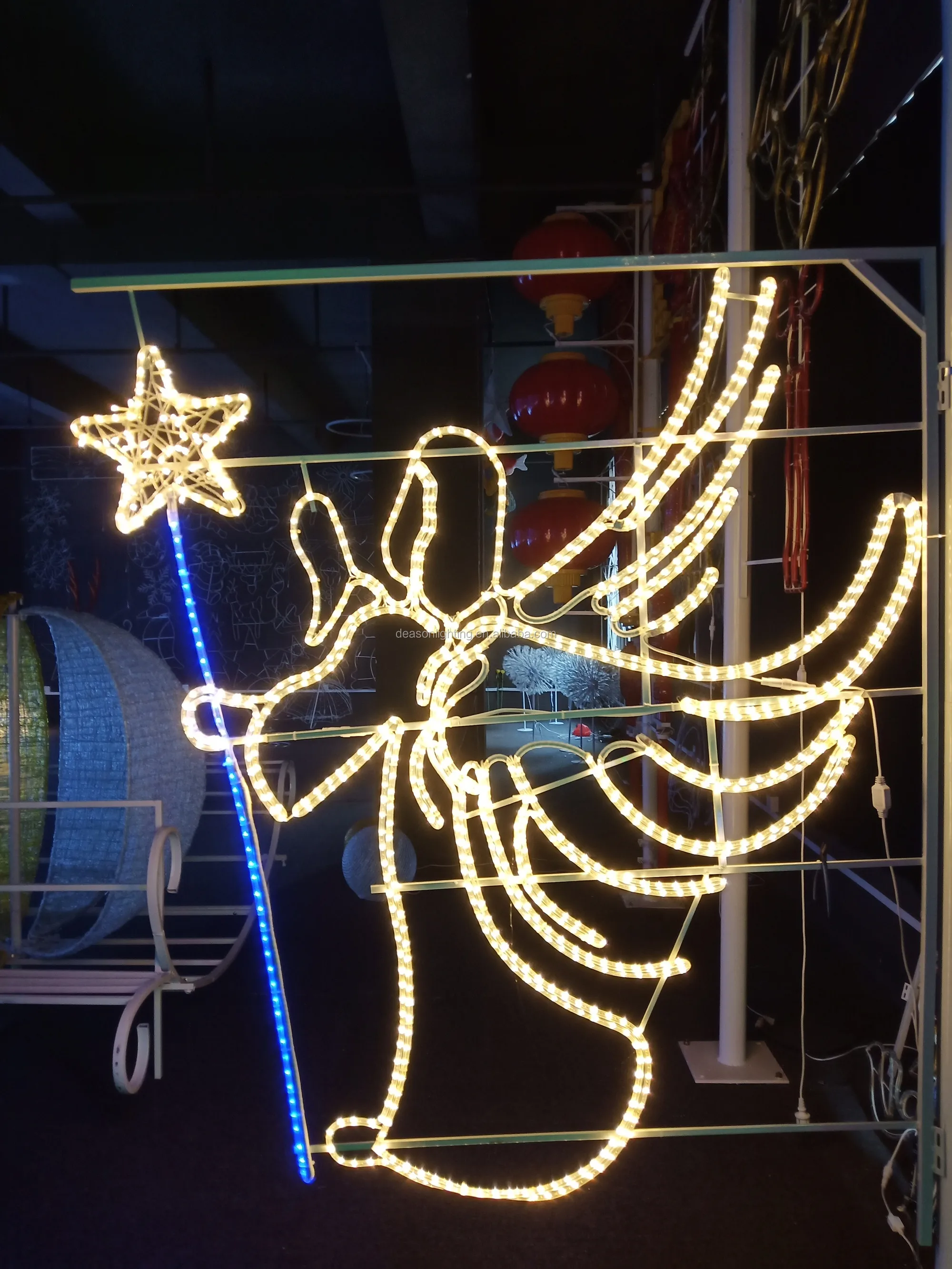 Street Light Pole Decoration Christmas Led Light Angels with Trumpets ...